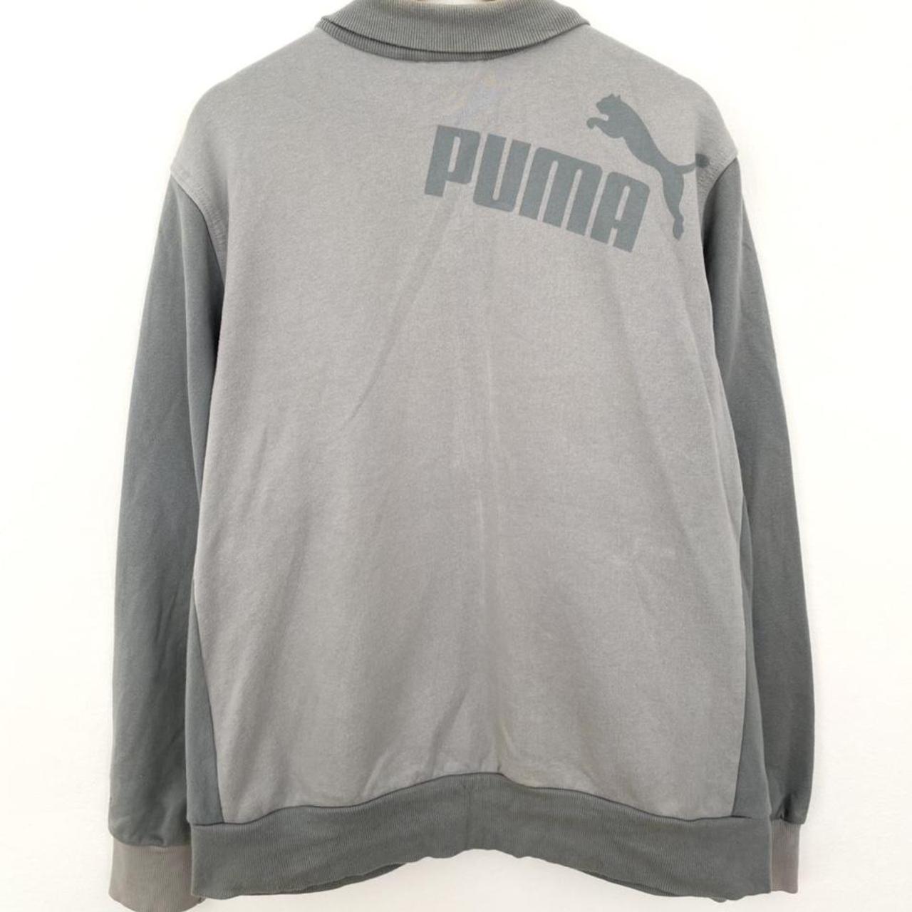 Vintage striped green and grey puma... - Depop