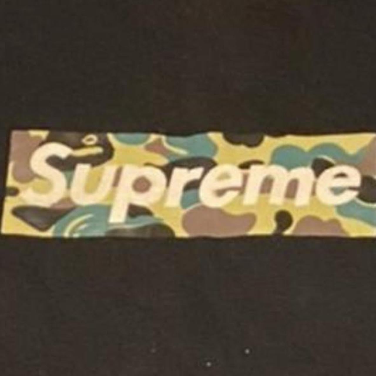 Rare supreme bape camo box logo t shirt size large... - Depop