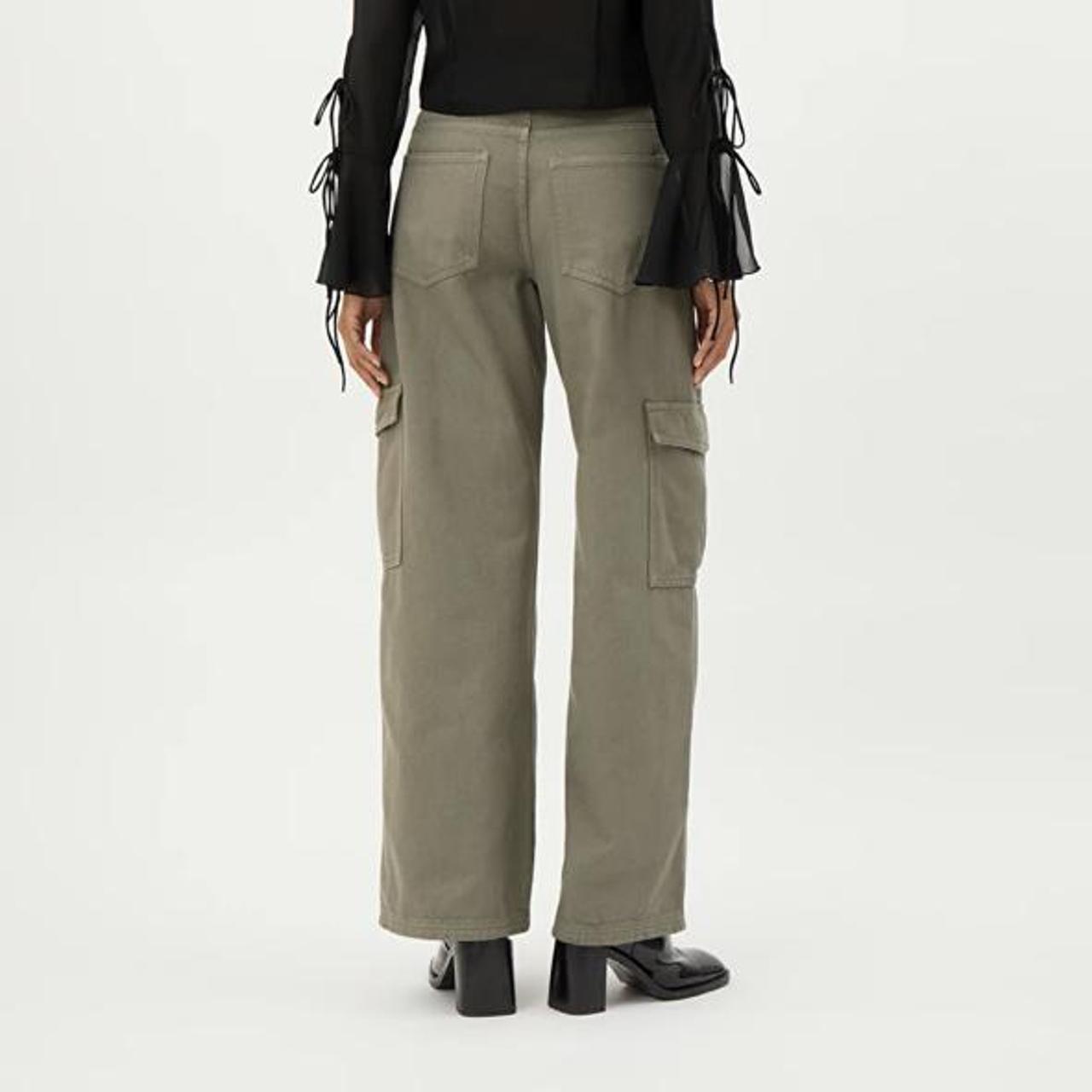 WEEKDAY Cargo pant trousers • Wide leg• Khaki green... - Depop