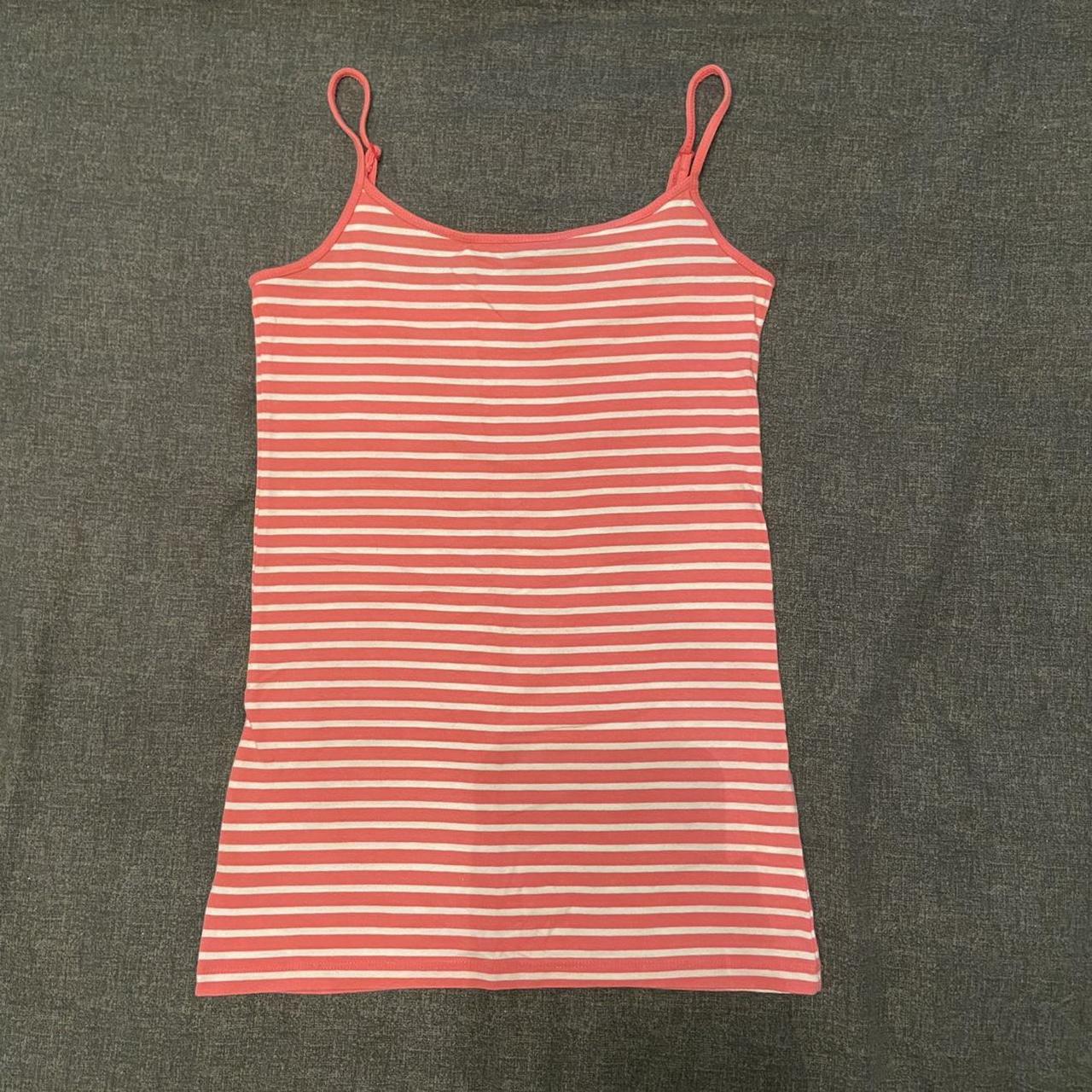 light blue & white striped tank top cami🌊 pink &... - Depop