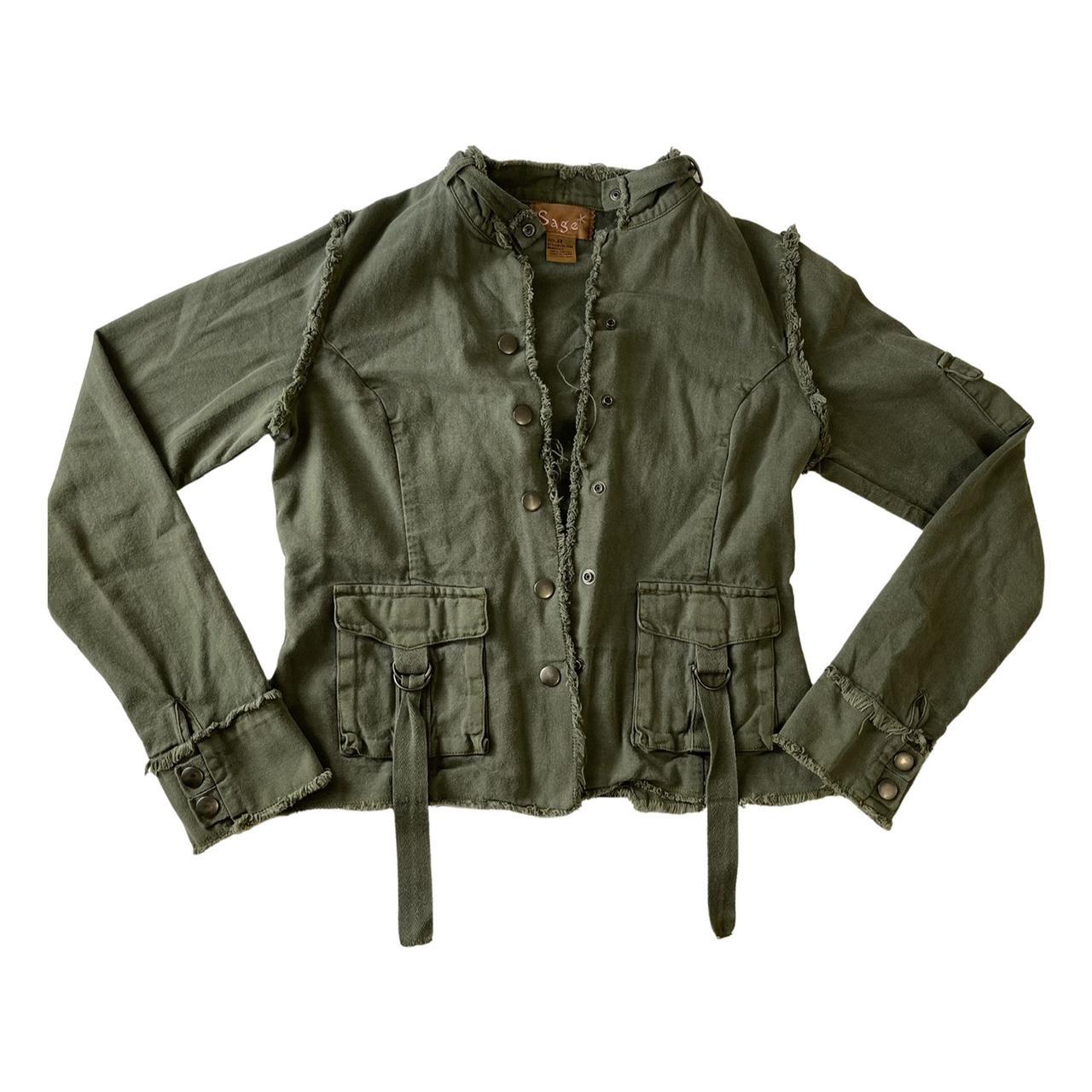 Military green canvas jacket. Brand: Sage Sizing:... - Depop