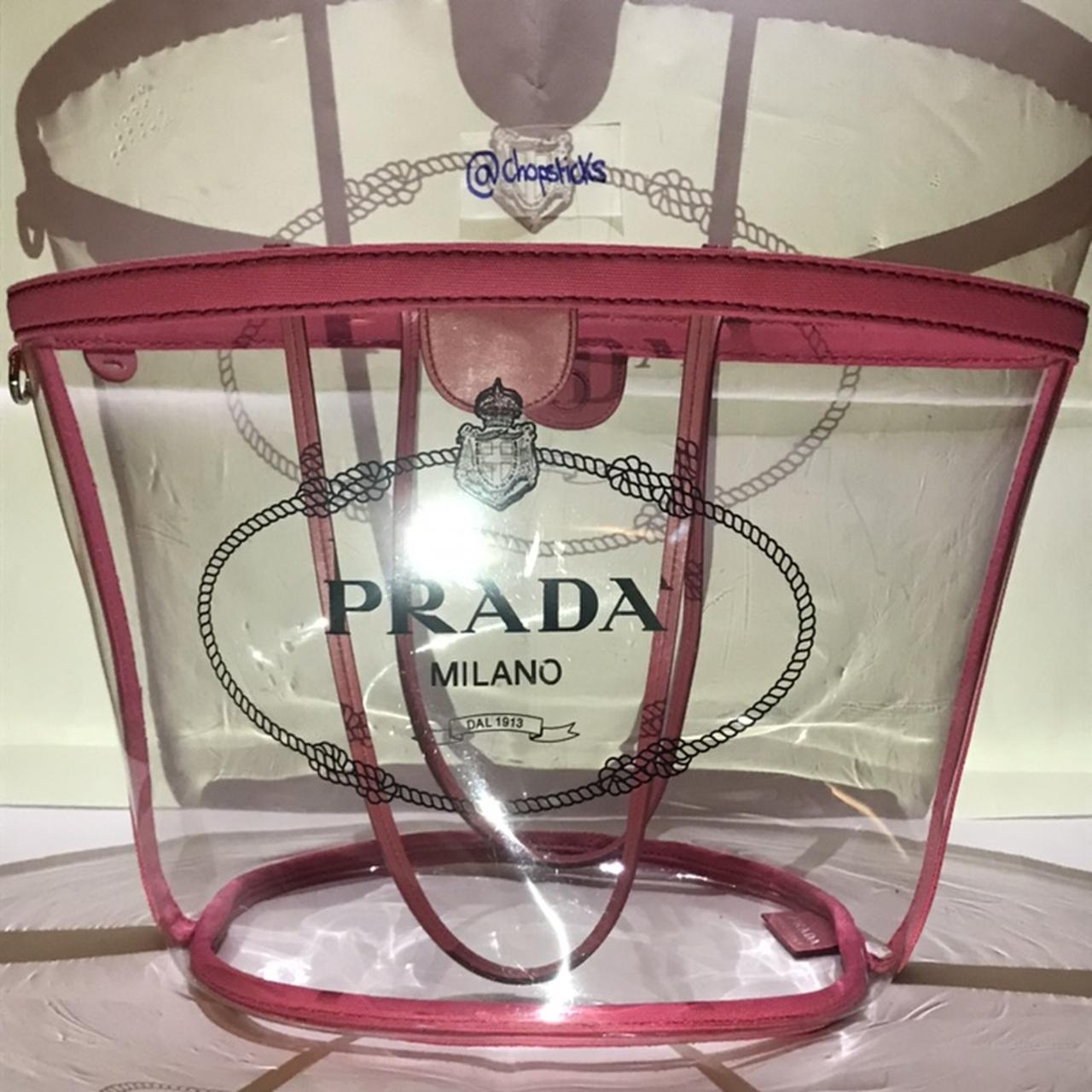 Transparent Prada PVC Tote Bag (Pink) *DOES NOT COME... - Depop