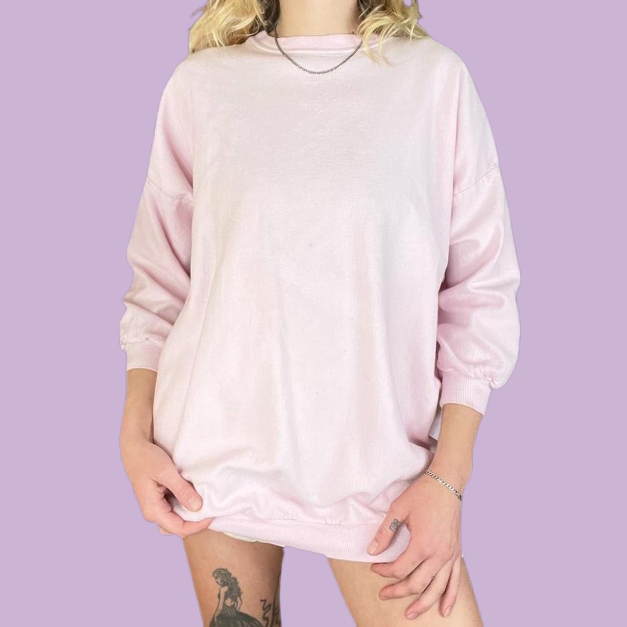 vintage muted baby pink pullover shirt/sweatshirt 💗... - Depop