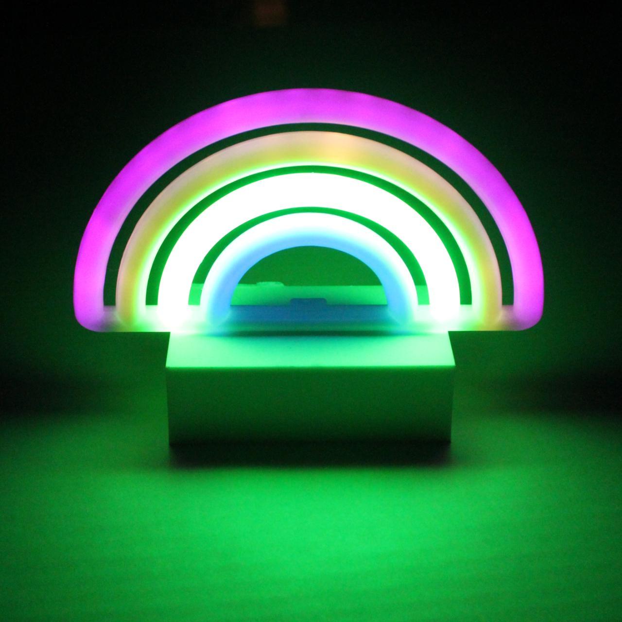 Rainbow neon light sign. Battery operated. Like-new,... - Depop