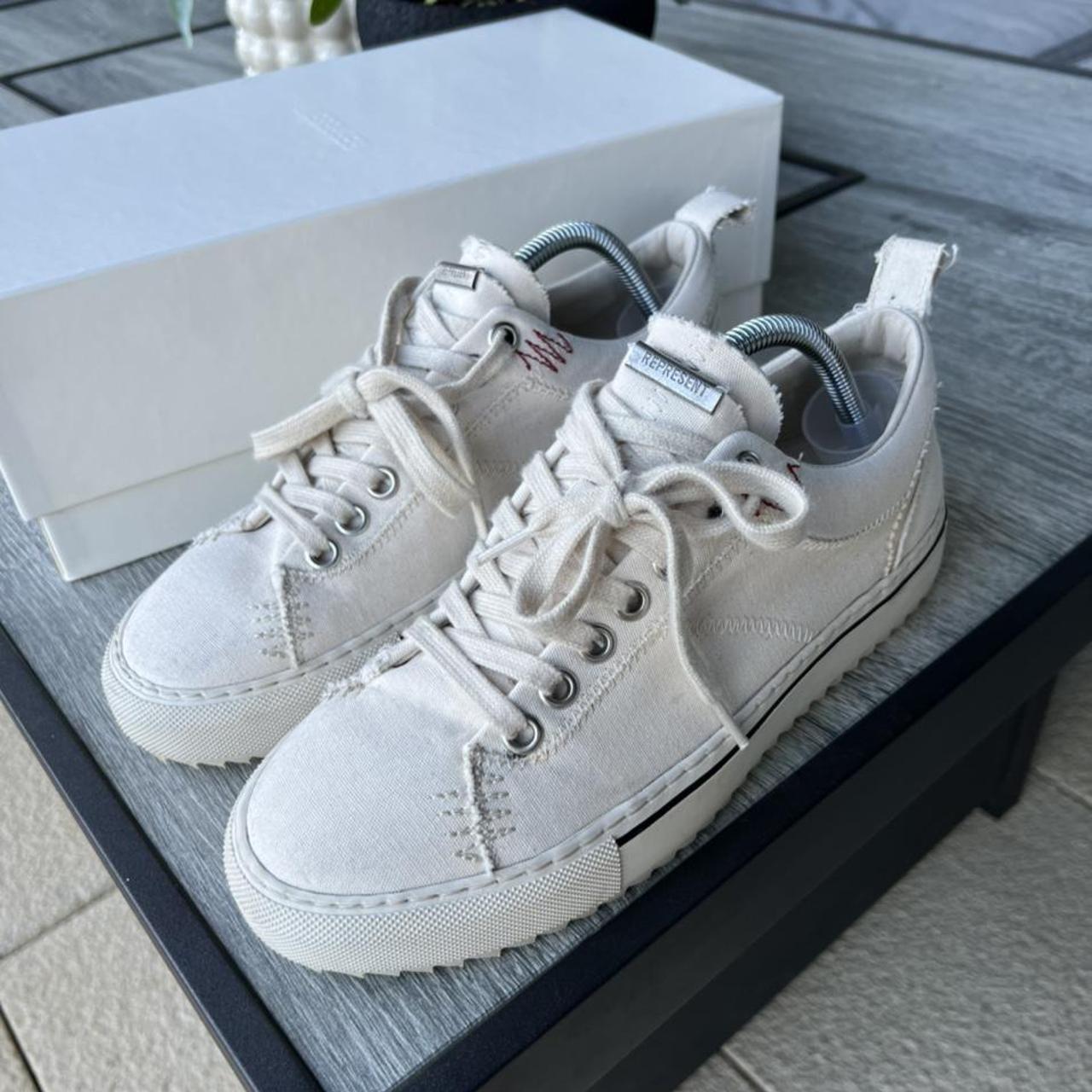 Represent canvas alpha low off white Uk 8 Worn a... - Depop