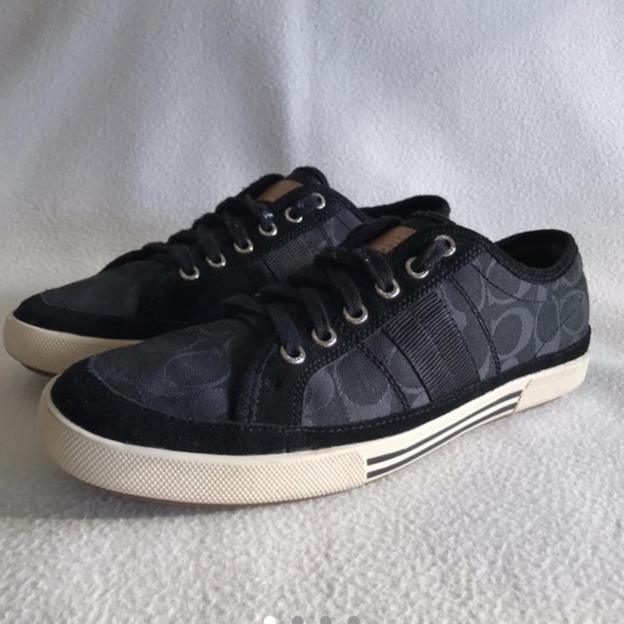 Coach Sneakers / Black Monogrammed Coach Logo/ Size... - Depop