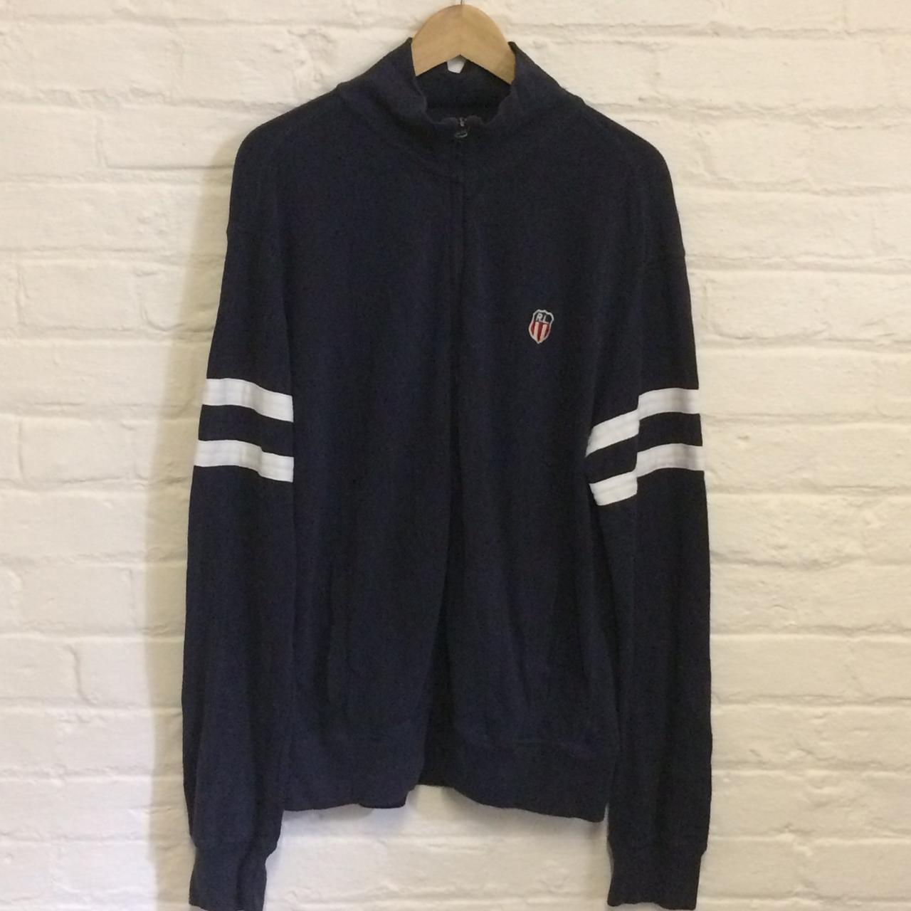 Navy Ralph Lauren Polo Half Zip Stripe Jumper Great... - Depop