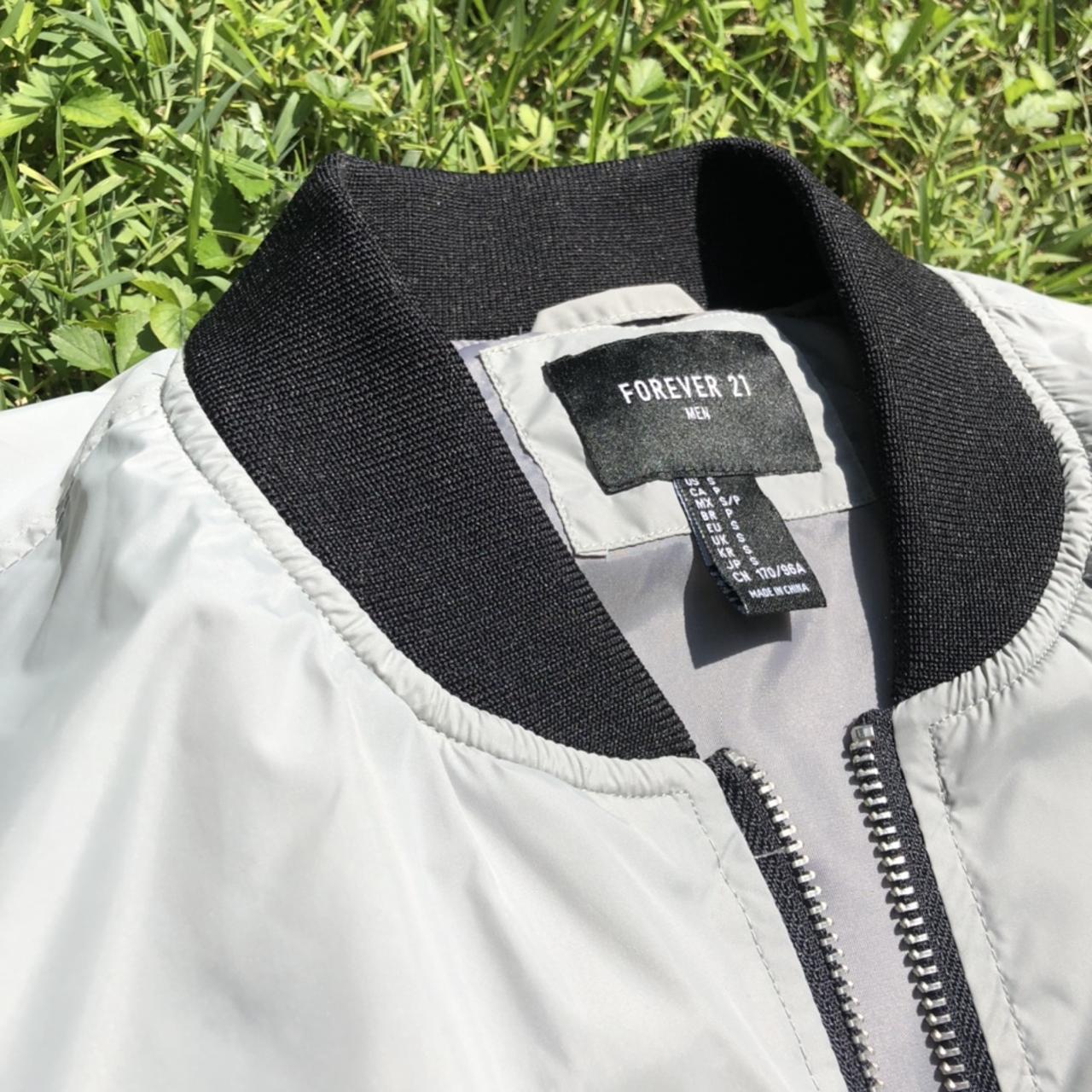 Silver Forever 21 Bomber Perfect Condition! - Depop