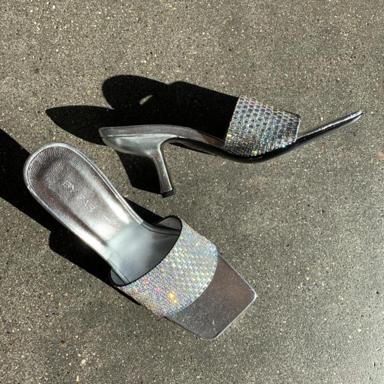 By Far Women's Silver Slides | Depop