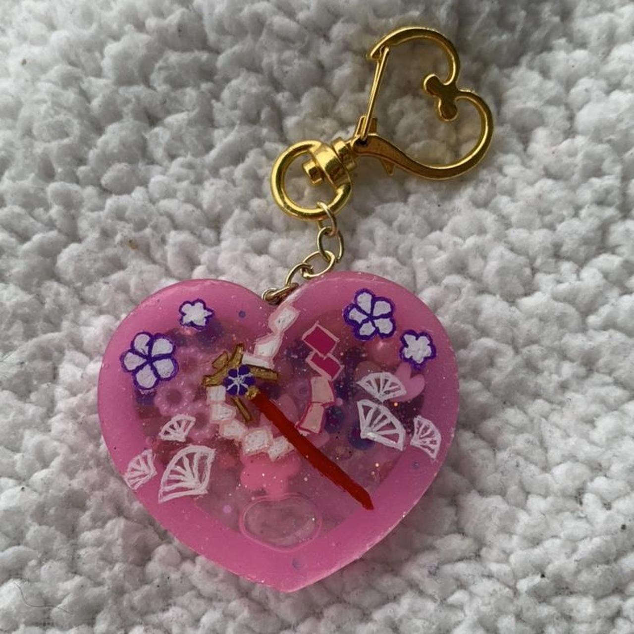 Yae Miko hand painted heart shaker keychain Made by... - Depop
