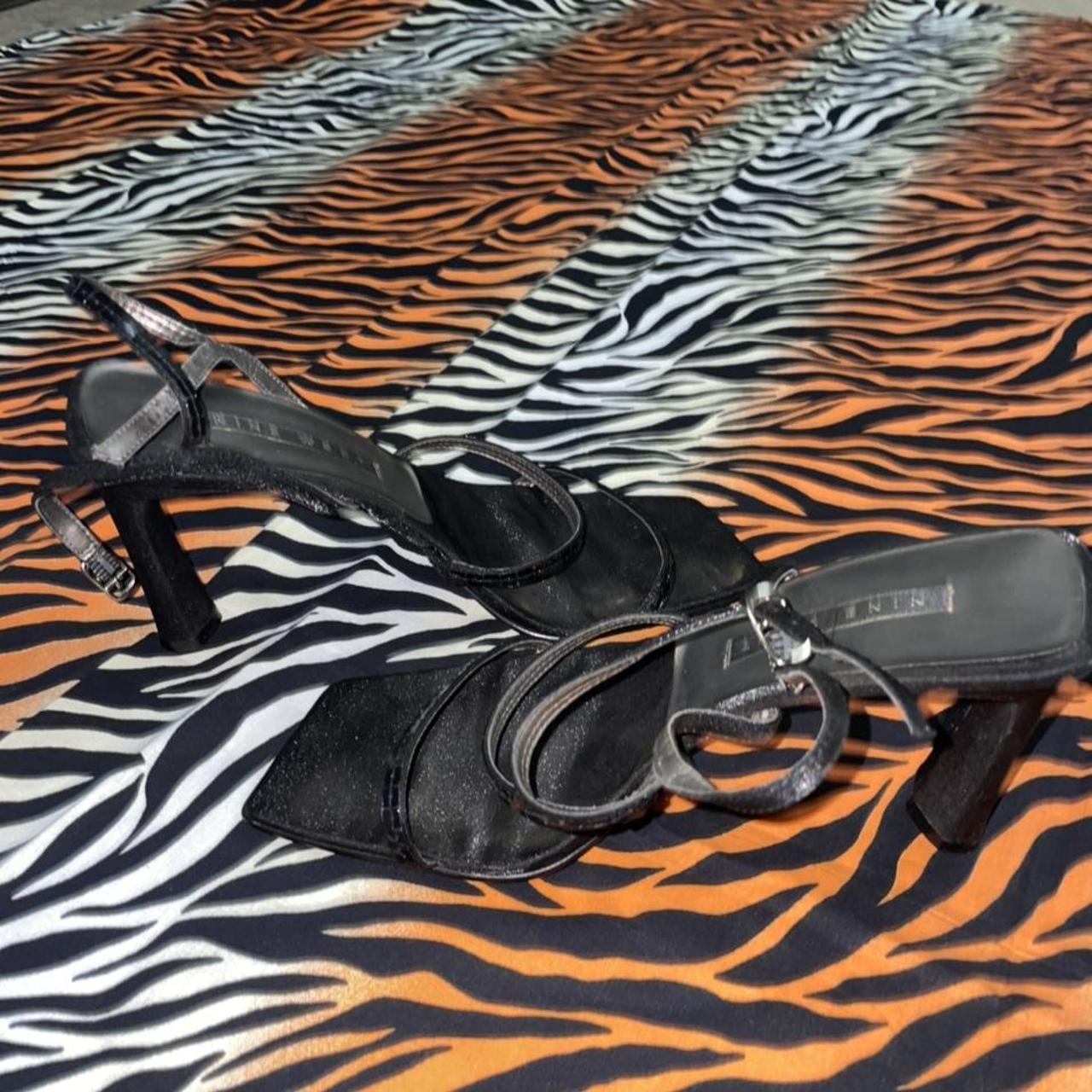 90s nine west square toe strappy heels 🖤 in... - Depop