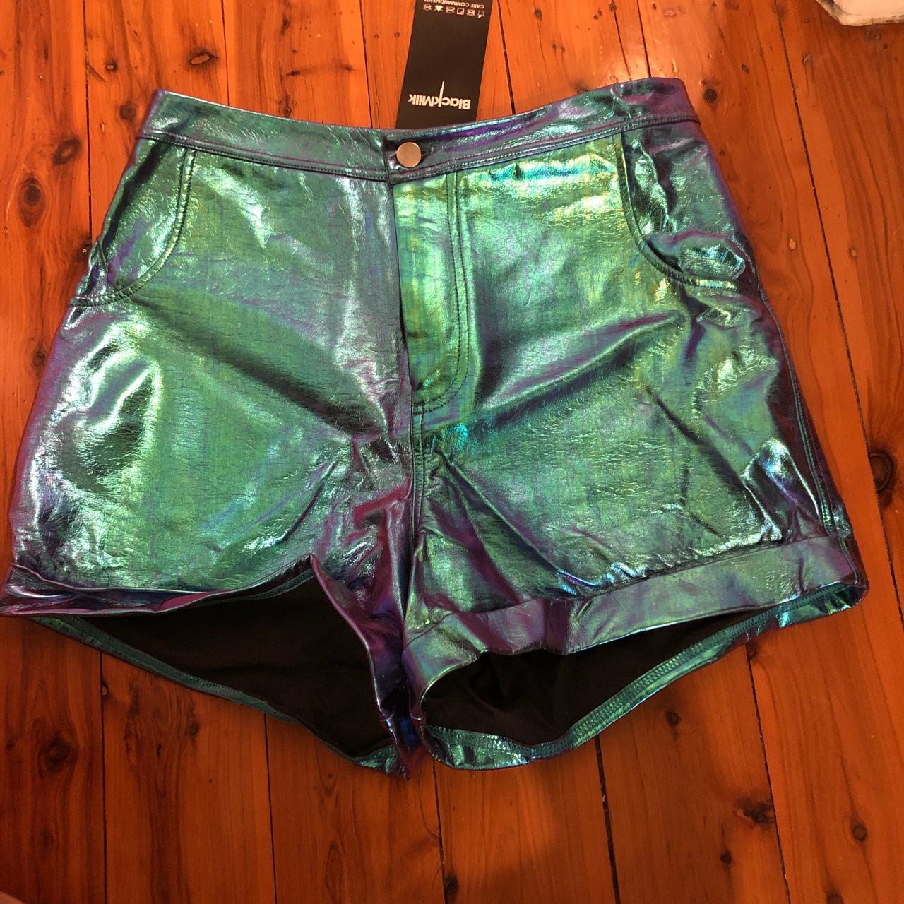 Black Milk Clothing - Metallic cuffed shorts Brand... - Depop