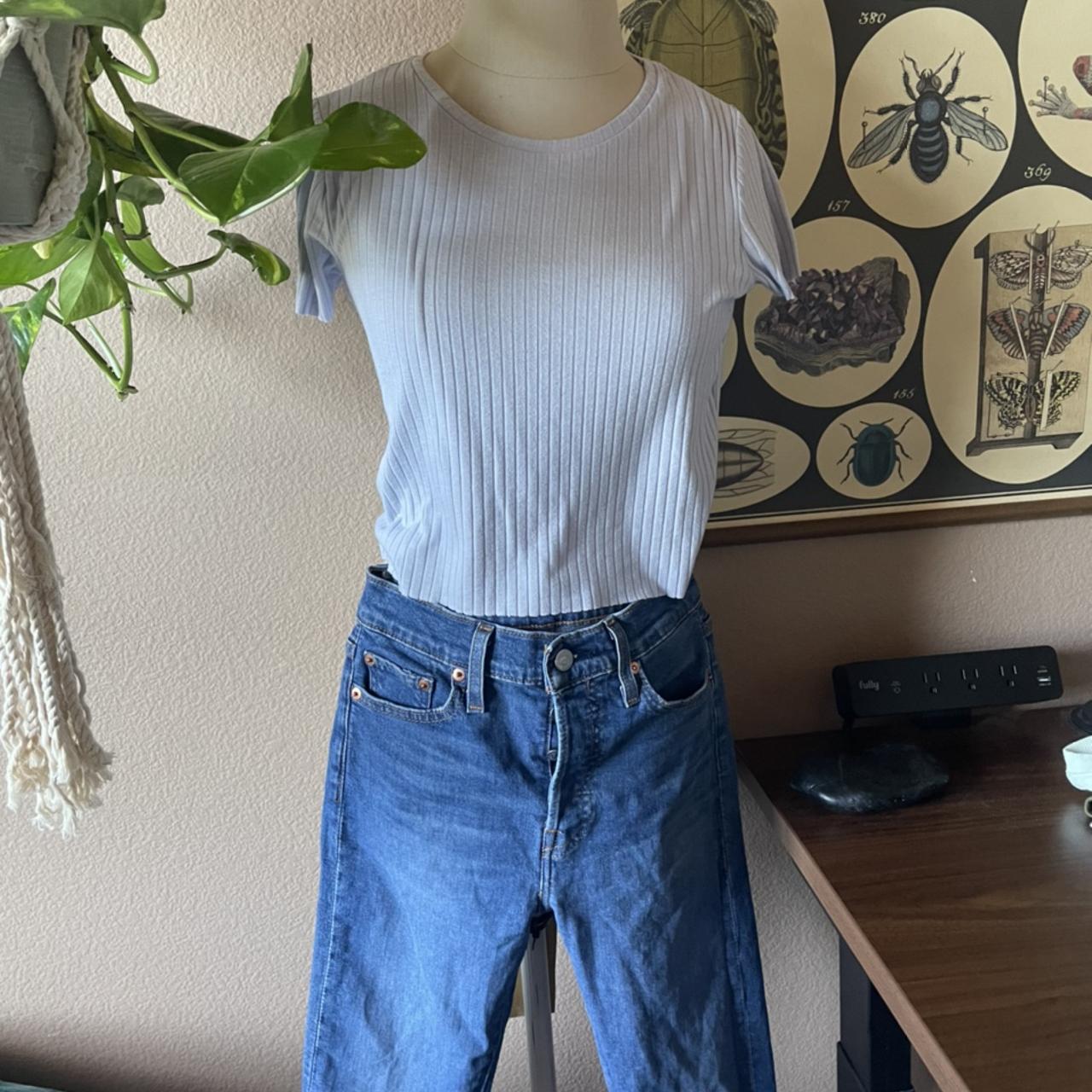 Primark Women's Blue Crop-top | Depop