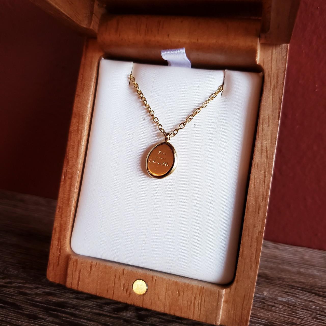 18K Gold drop necklace A simply and classy design ♡... - Depop