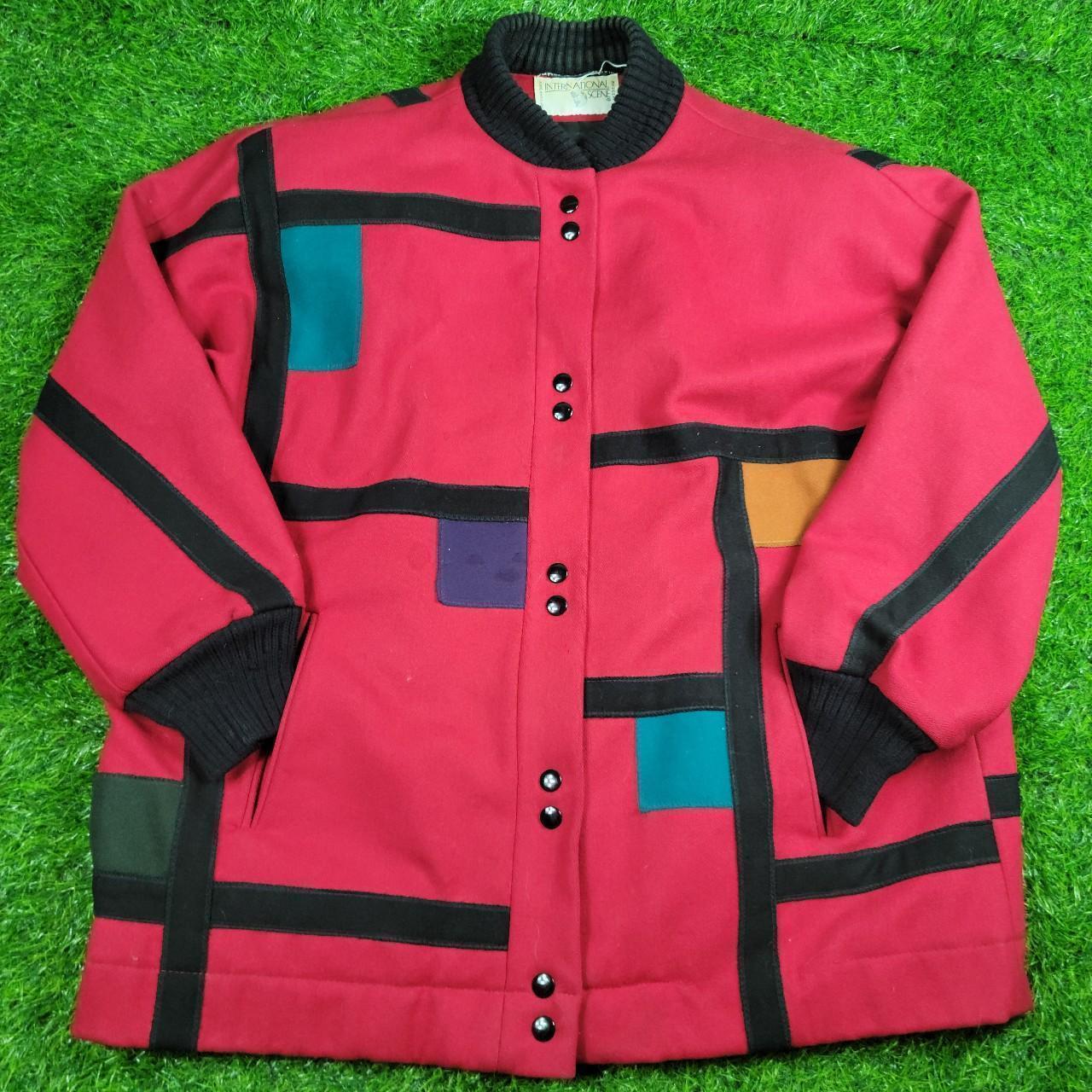 Vintage 80s International Scene Red Geometric... - Depop