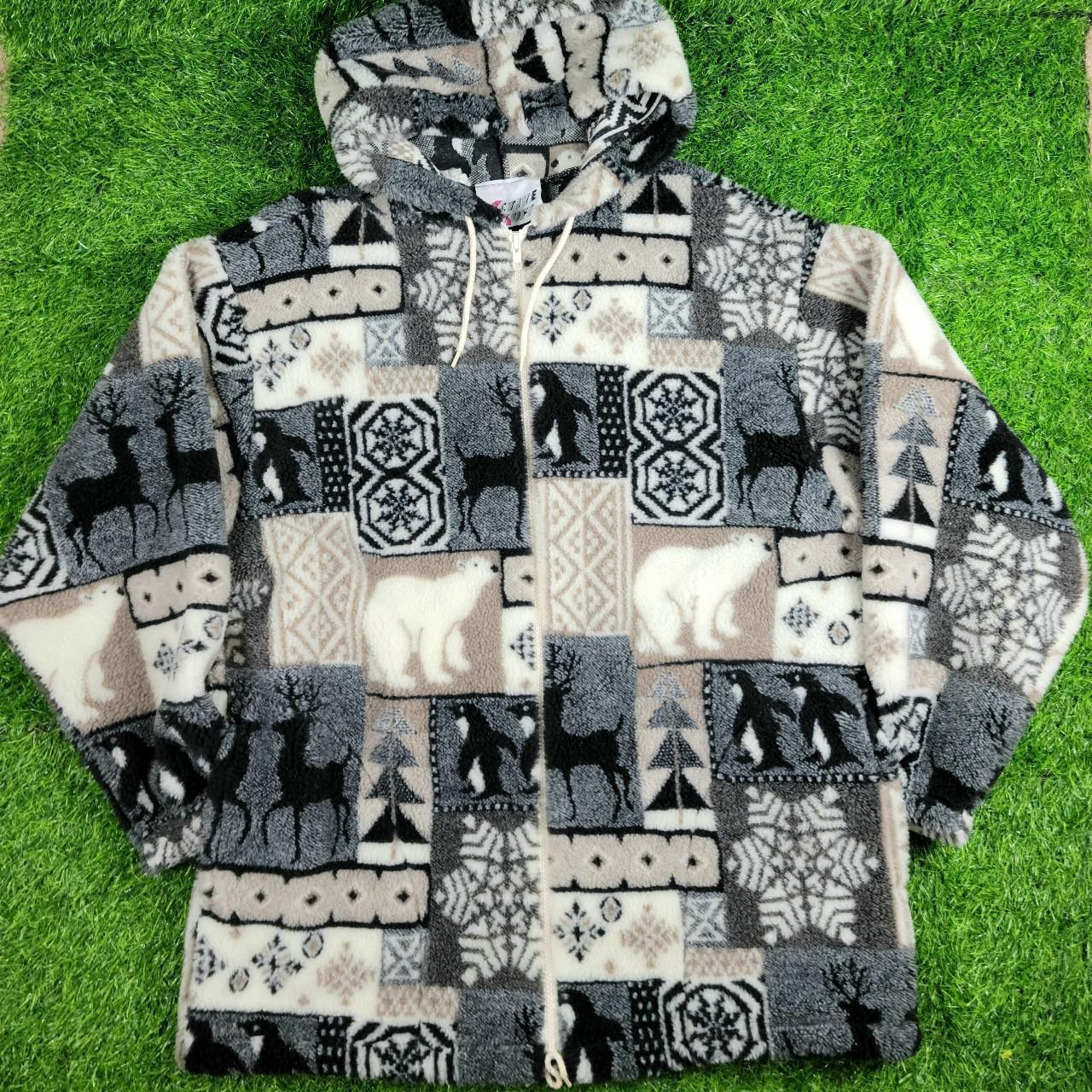 Vintage 90s Active Stuff Fleece Jacket. Christmas... - Depop