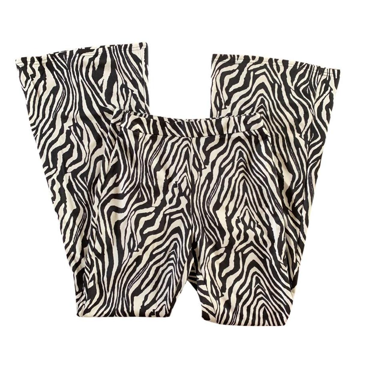 Zebra flares Side in closed zipper Worn once,... - Depop