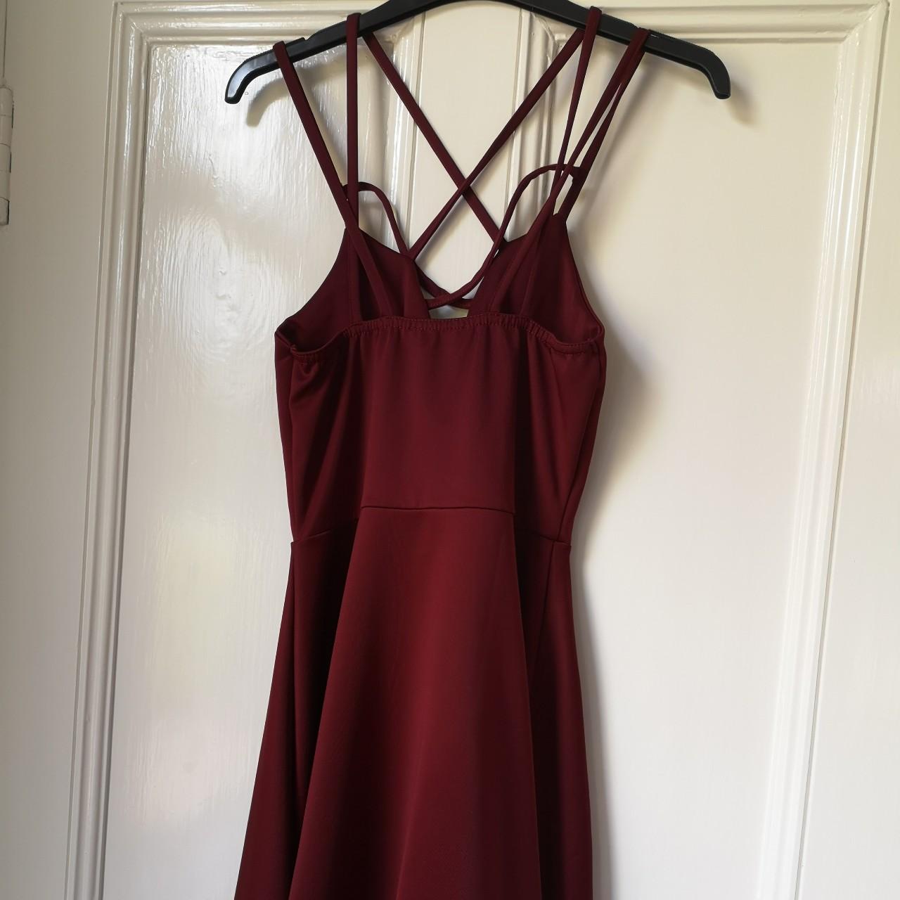 NOW REDUCED! Burgundy dress from PrettyLittle Thing.... - Depop