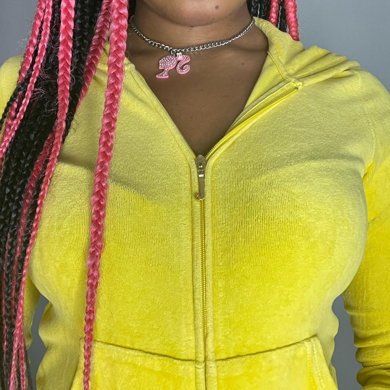 JUICY COUTURE YELLOW VELOUR TRACK JACKET Iconic Y2K... - Depop