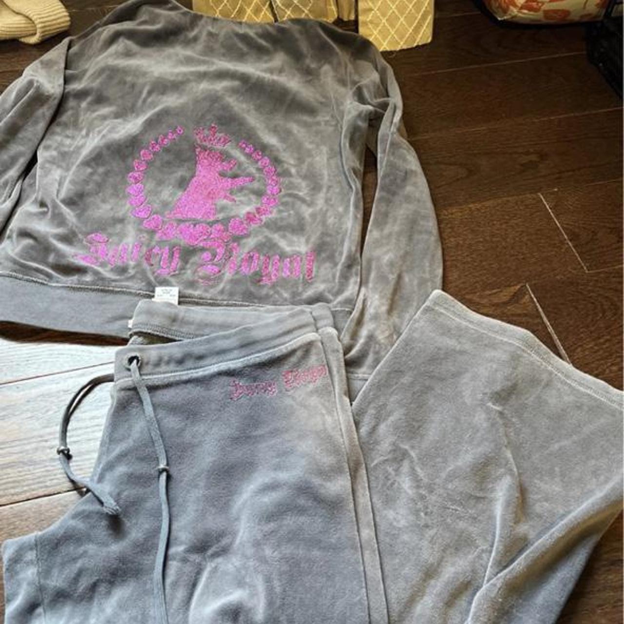 Vintage juicy couture tracksuit Royal glitter pink... - Depop