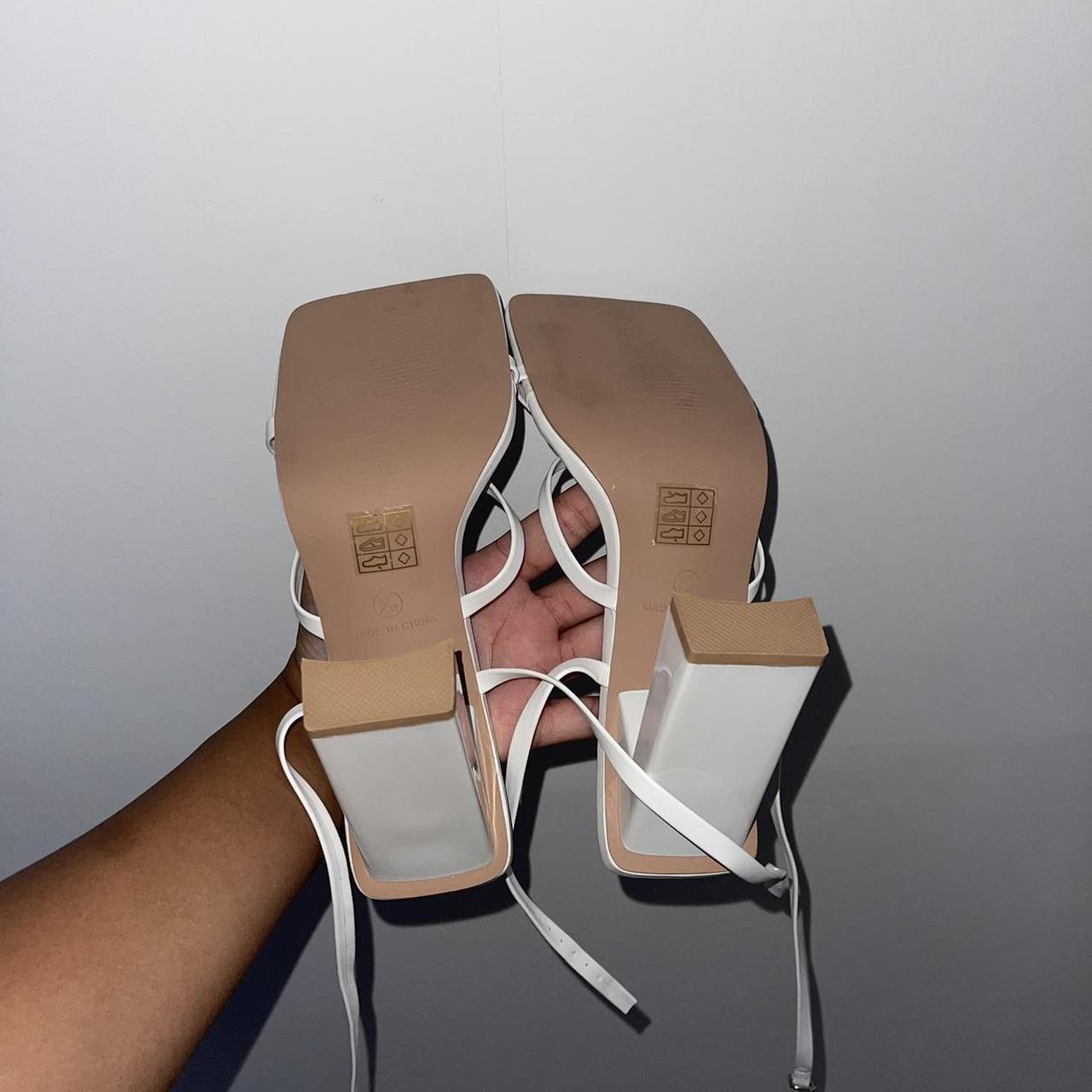 Nasty Gal Faux Leather White Block Strappy Depop