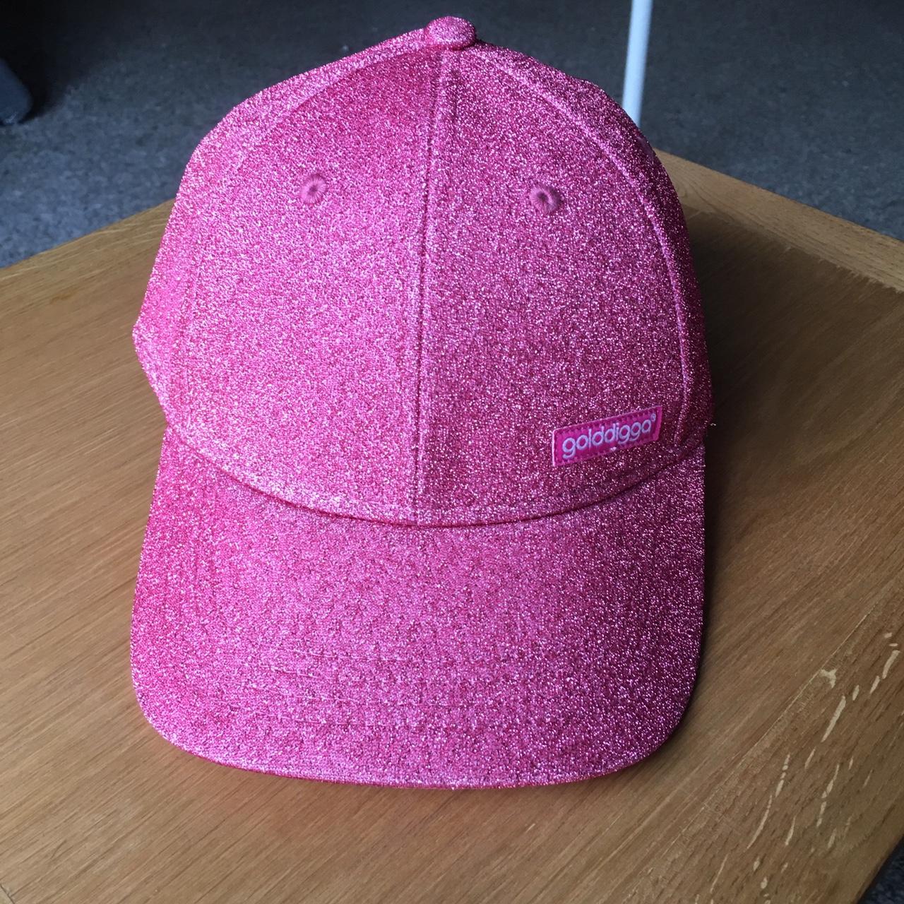 Dazzling Y2K golddigga pink glittery cap 🧢 brand new... - Depop
