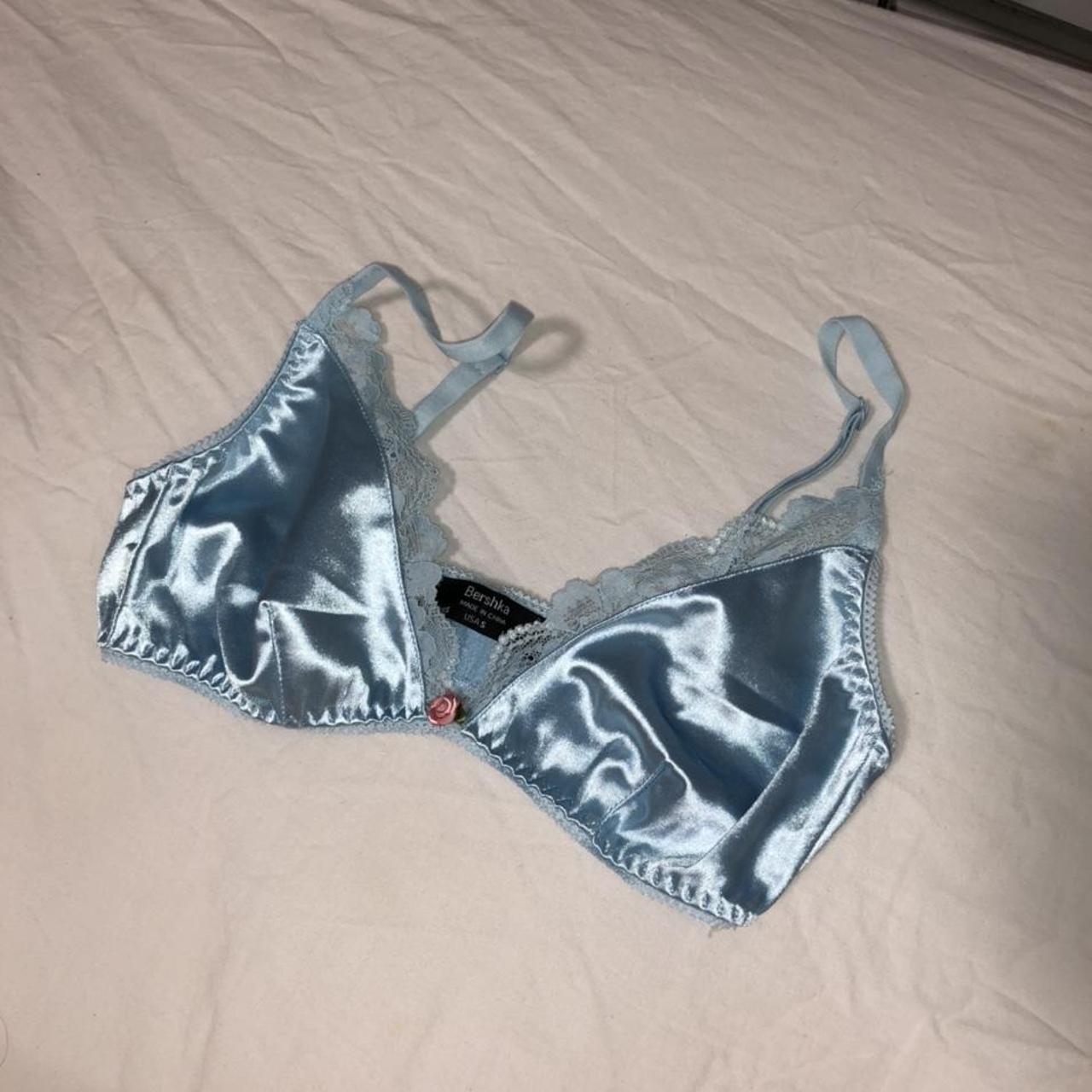 Cutest little lace satin bra from BERSHKA!! Worn... | Depop