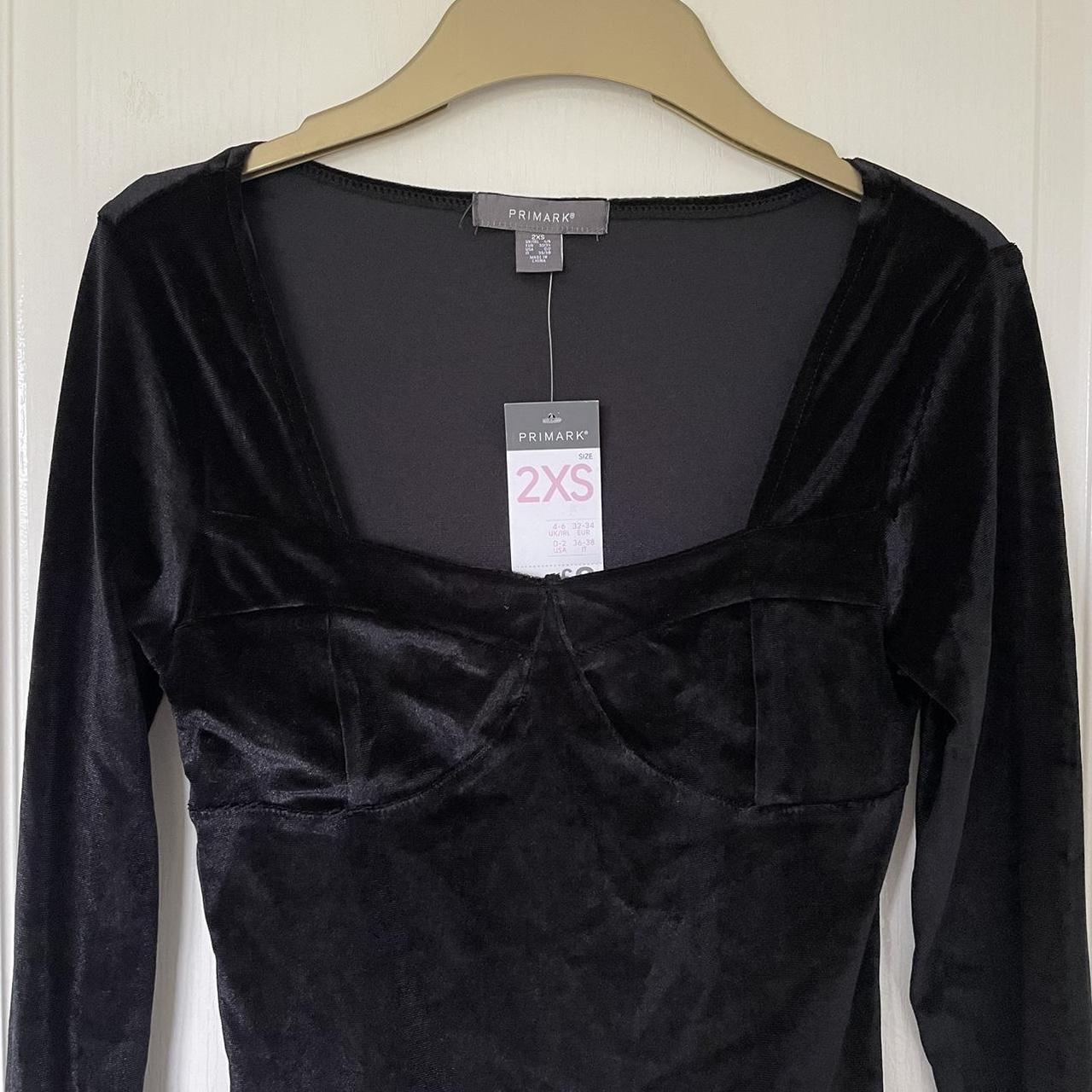 Black velvet body suit from Primark Never worn,... - Depop