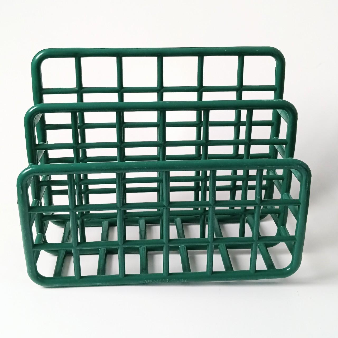 Yaffa Organizer Vintage jade green plastic desk... - Depop