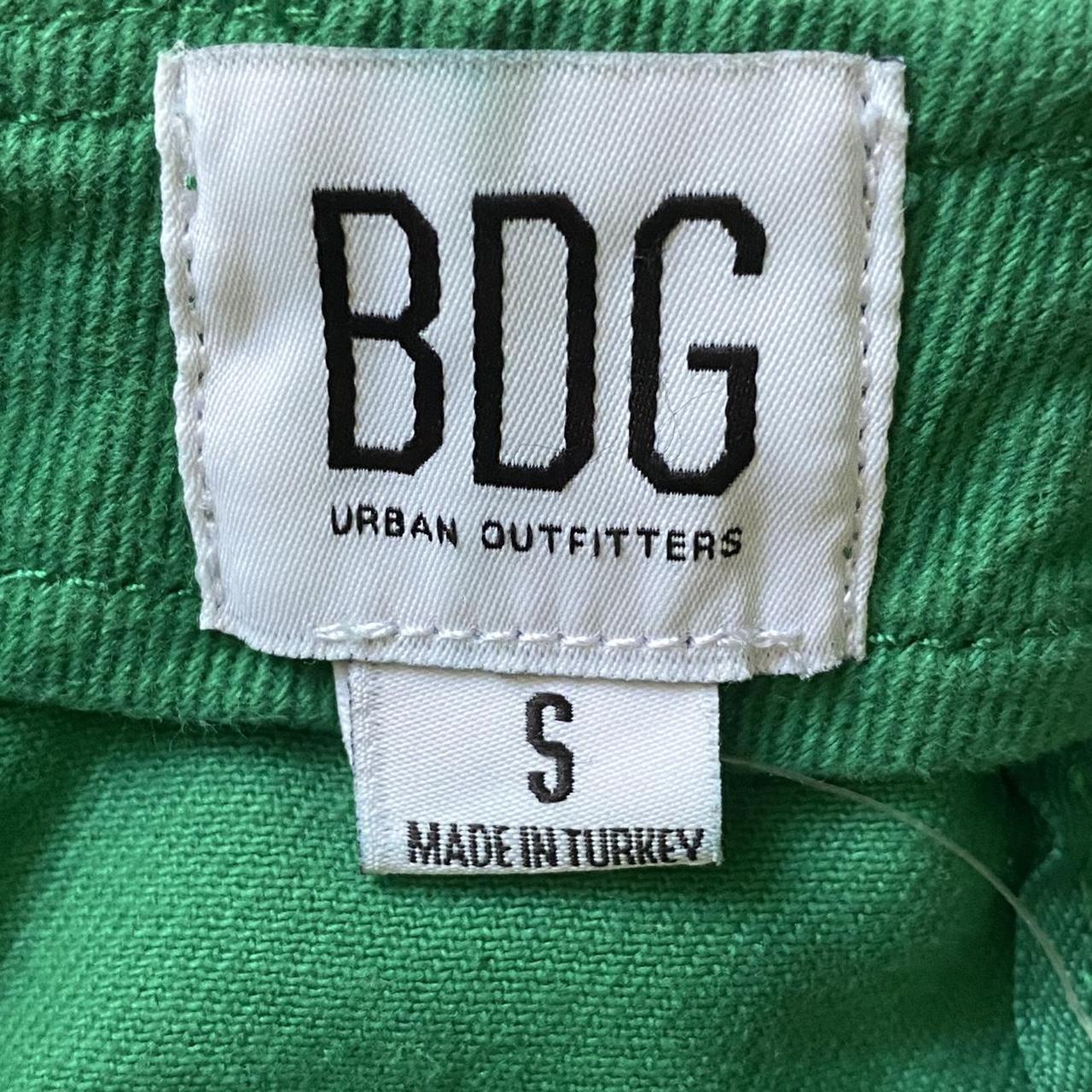 BDG Green Denim Skirt Mini skirt with quarter zipper... - Depop