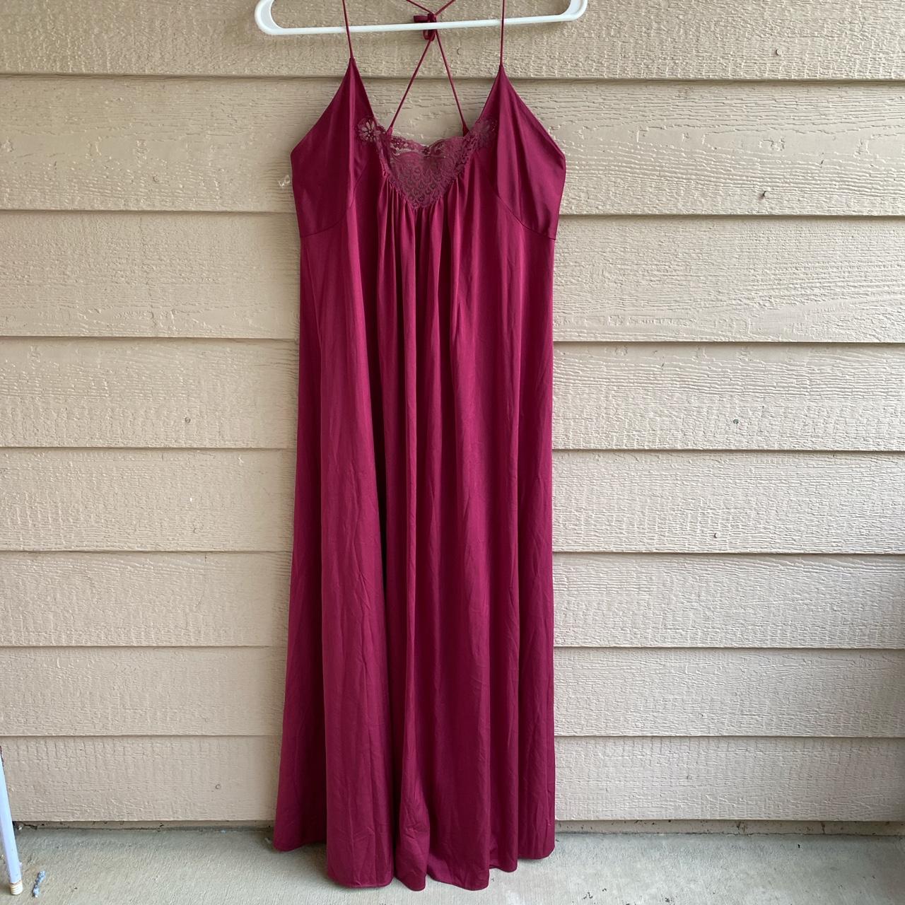 Vintage Rosa Puleo for Lily of France burgundy night... - Depop