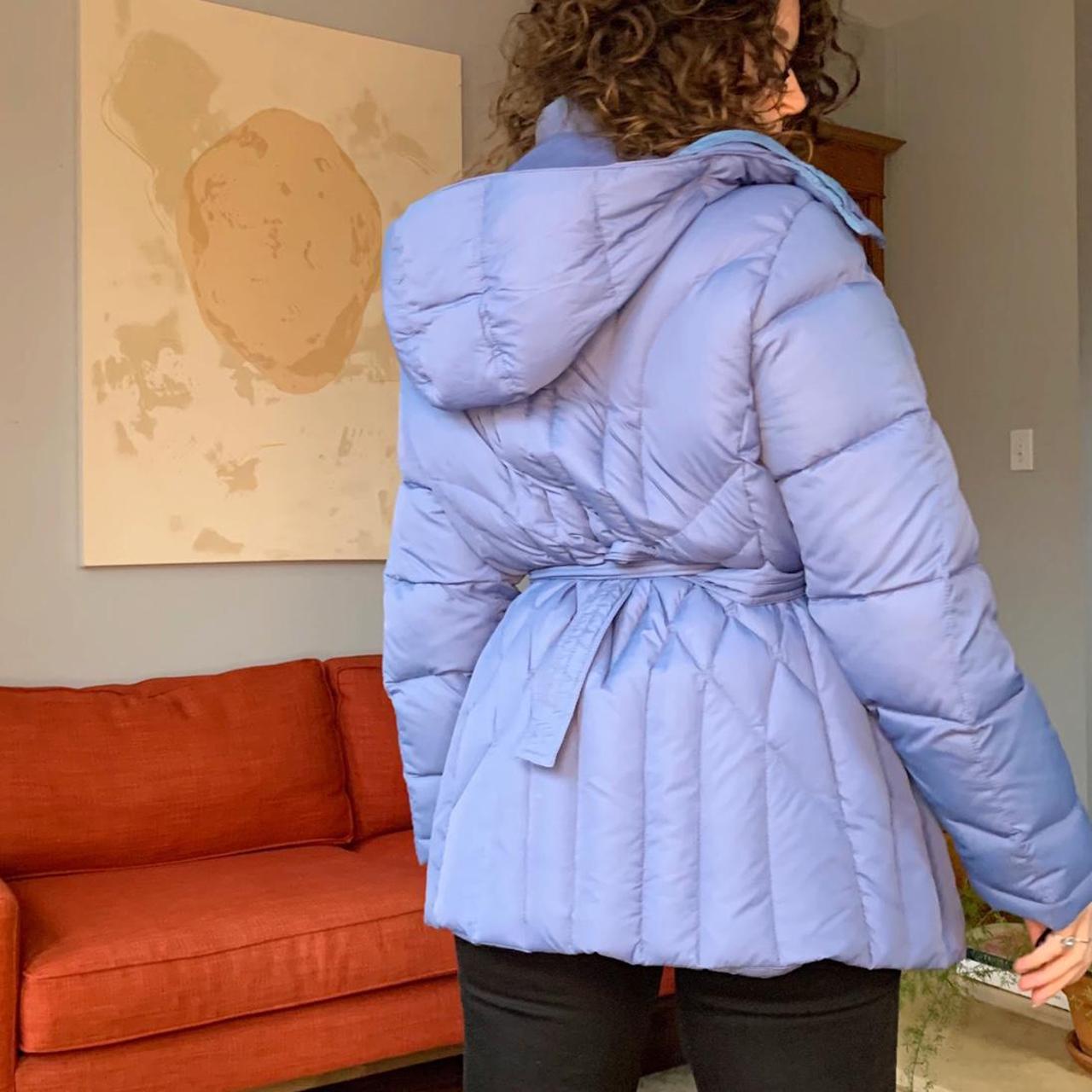 L.L. bean periwinkle belted puffer down jacket.... - Depop