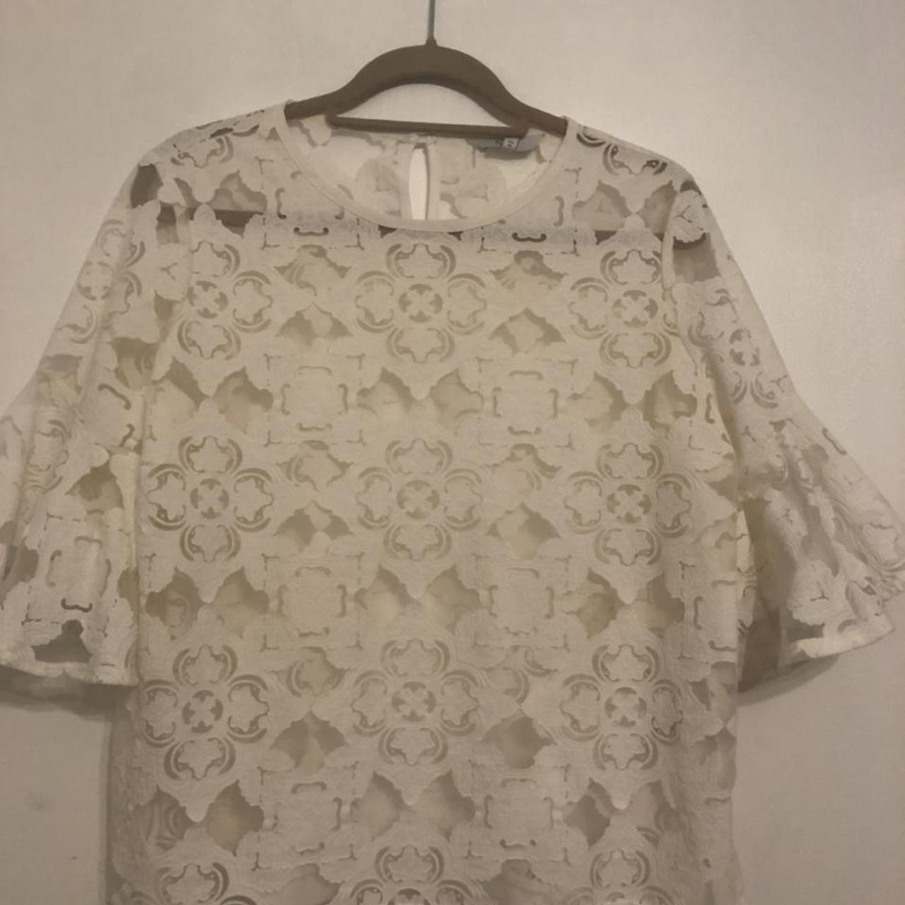 Next lace top with batwing sleeves . Really pretty,... - Depop