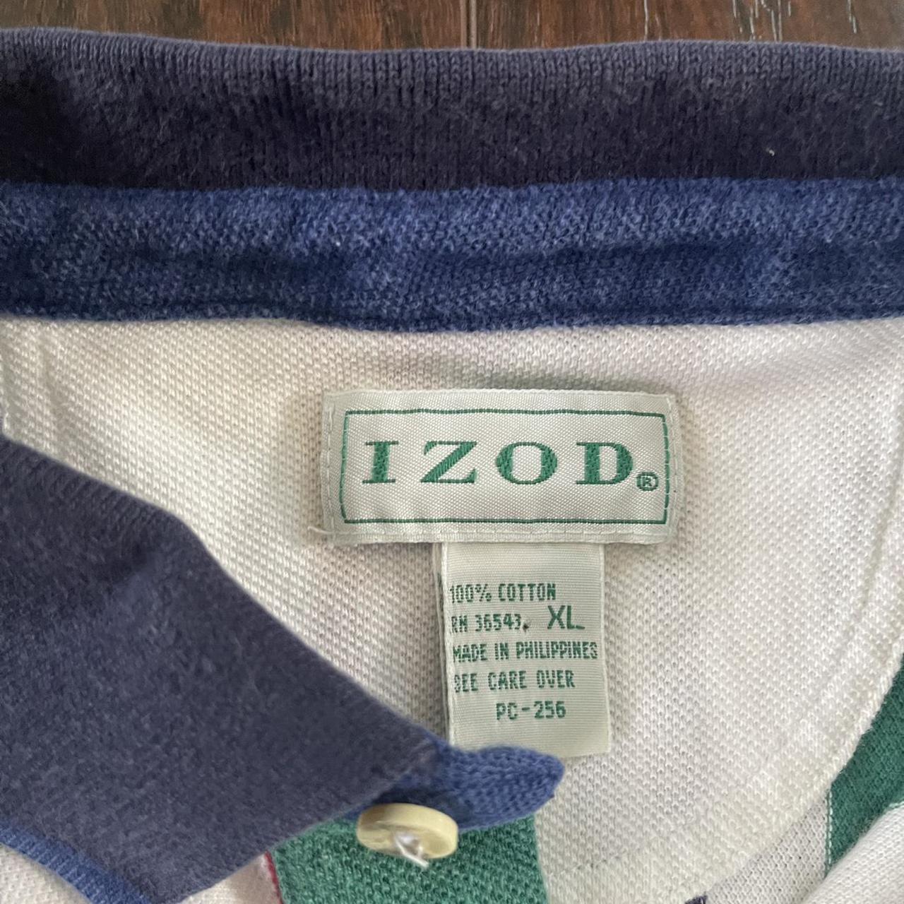 Vintage 90s Color Block Vertical Stripe IZOD Polo... - Depop