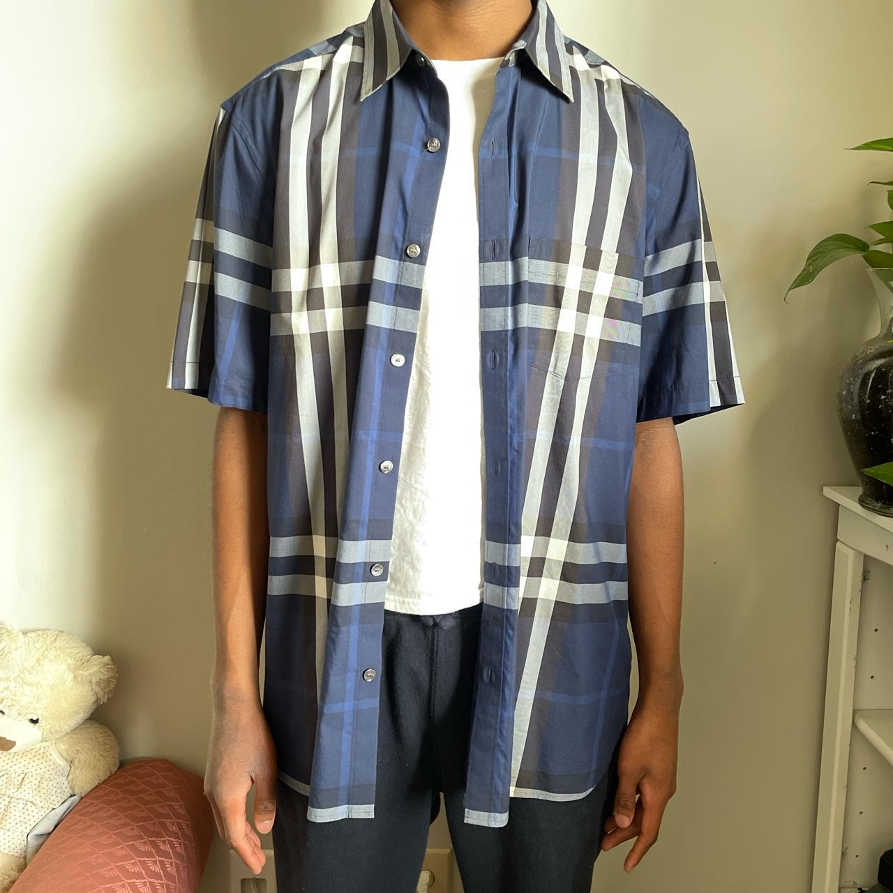 Burberry button up. Was long sleeve but tailored to... - Depop