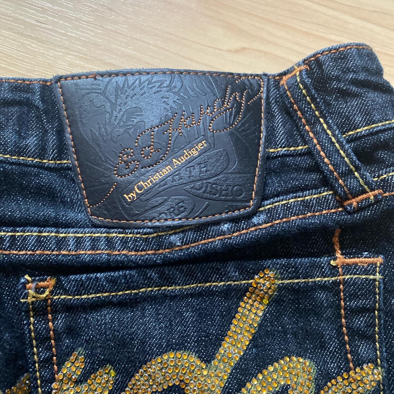 Ed Hardy Rhinestone Denim Skirt