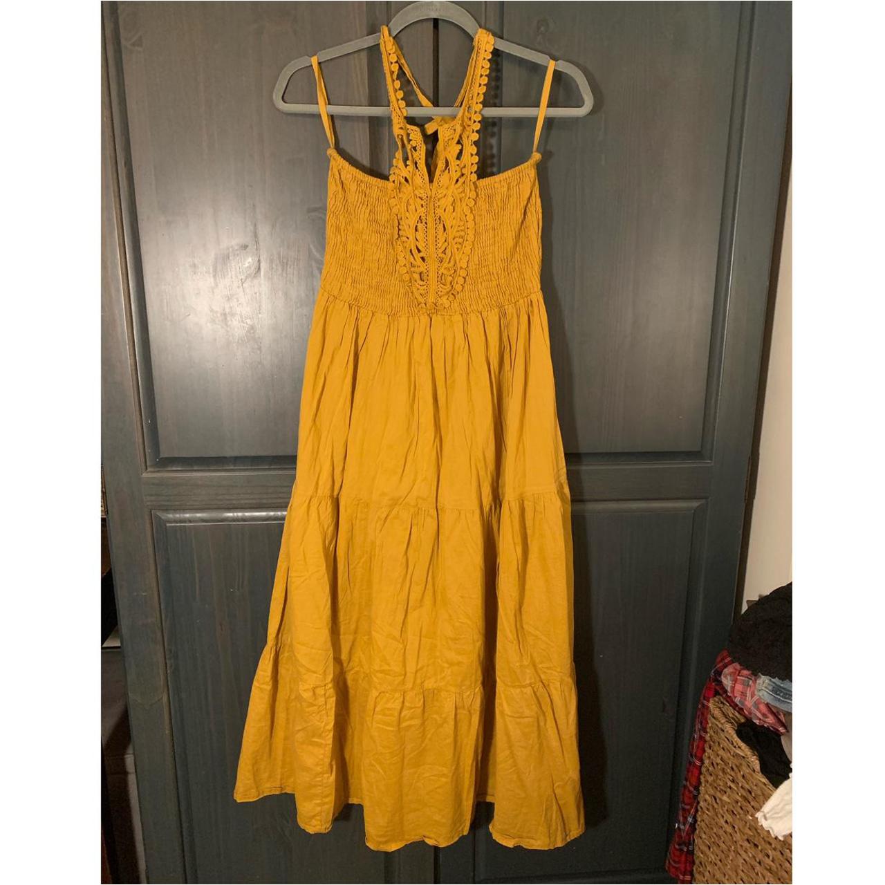 yellow earthbound midi dress FREE SHIPPING in... - Depop