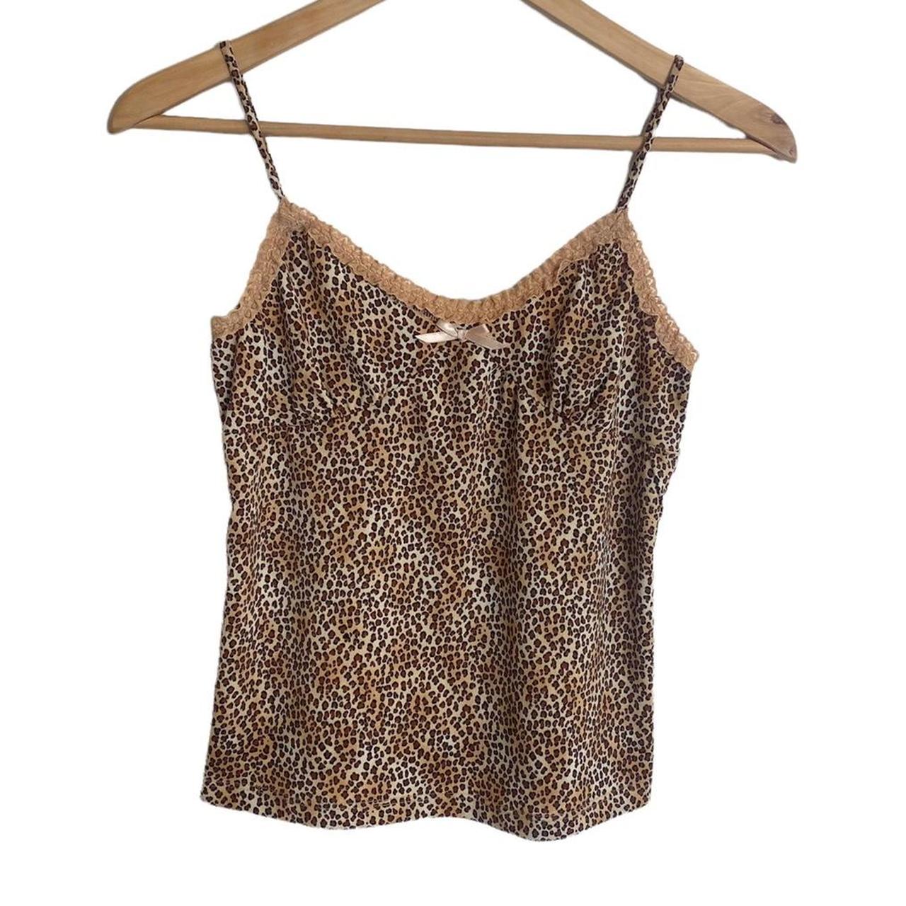 Y2K Cheetah Print Lace Cami Top Very nice and good... - Depop
