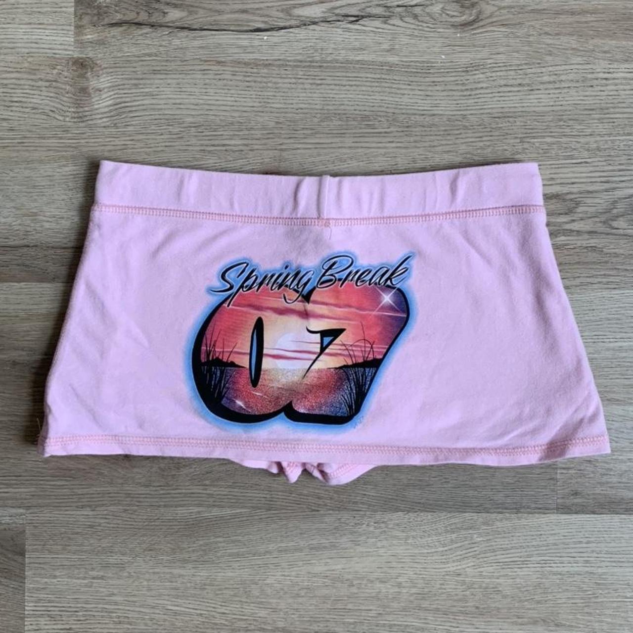 💖y2k "Spring Break 07" Mini Skirt with Built-In... - Depop