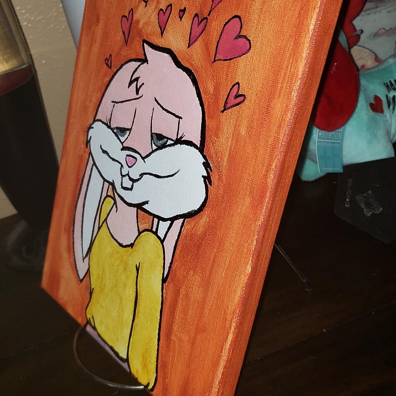 Hand painted aesthetic Lola Bunny painting. Canvas... - Depop