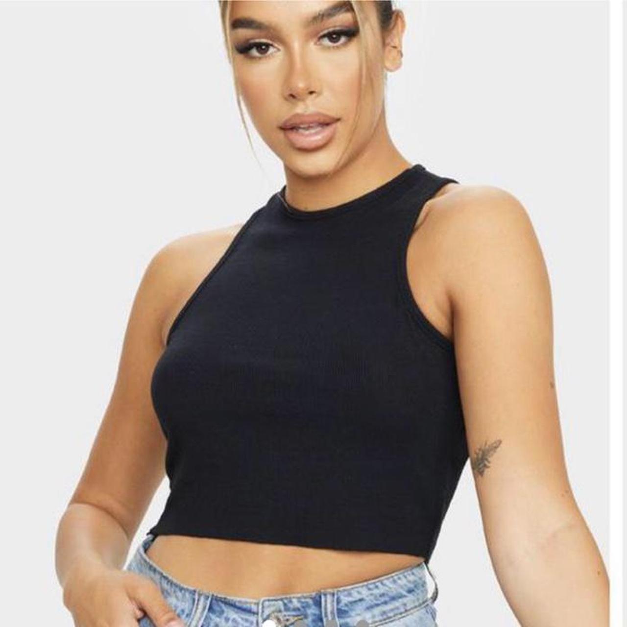 Black PLT racer tank top, really cute and... - Depop