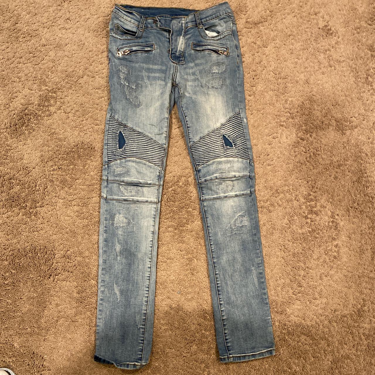 Balmain Men's Blue Jeans | Depop