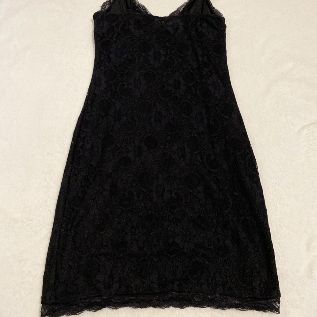 gorgeous black lace structured bodycon dress with... - Depop
