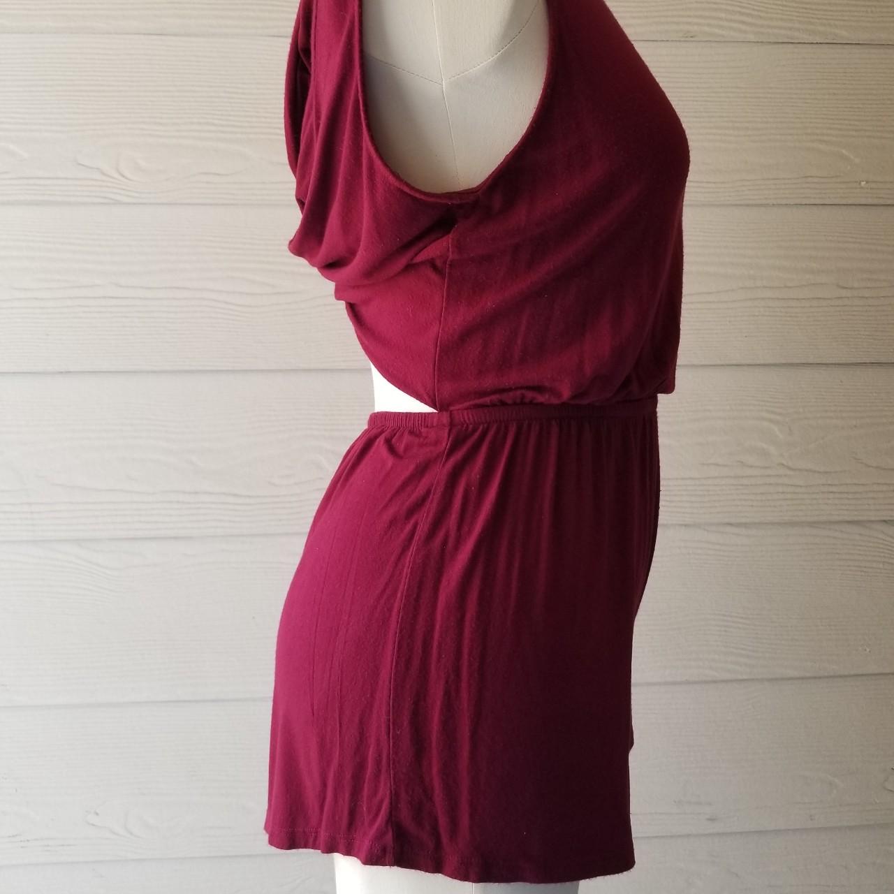 Burgundy open back romper twist knot back Size S - Depop
