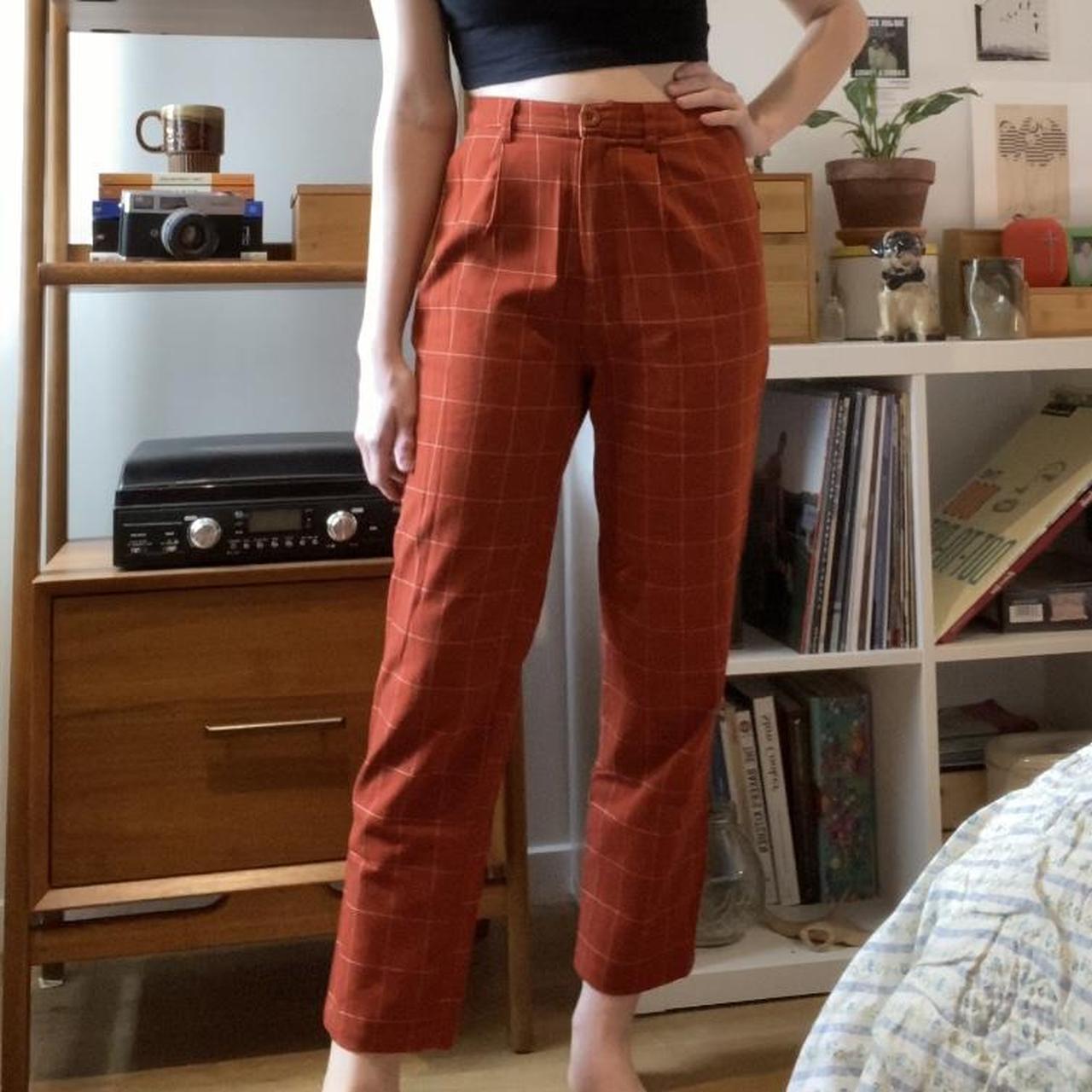 🍊Super cute burnt orange pants. Pencil pant cut with... - Depop