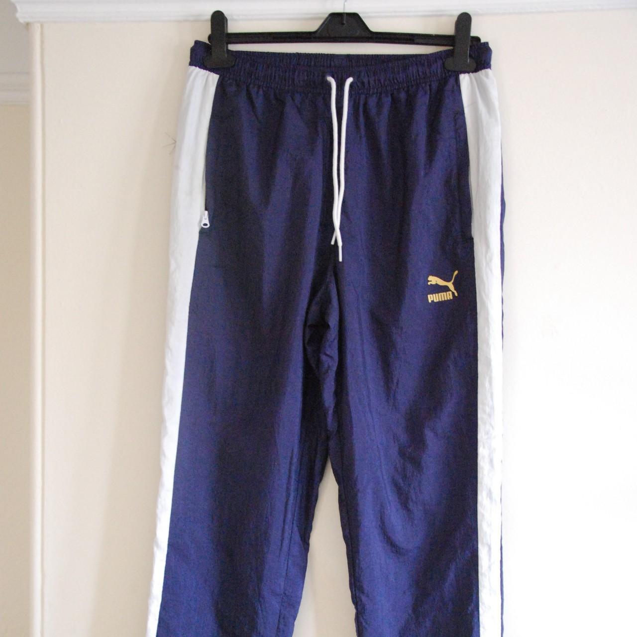 Puma track bottoms Blue/purple - Depop