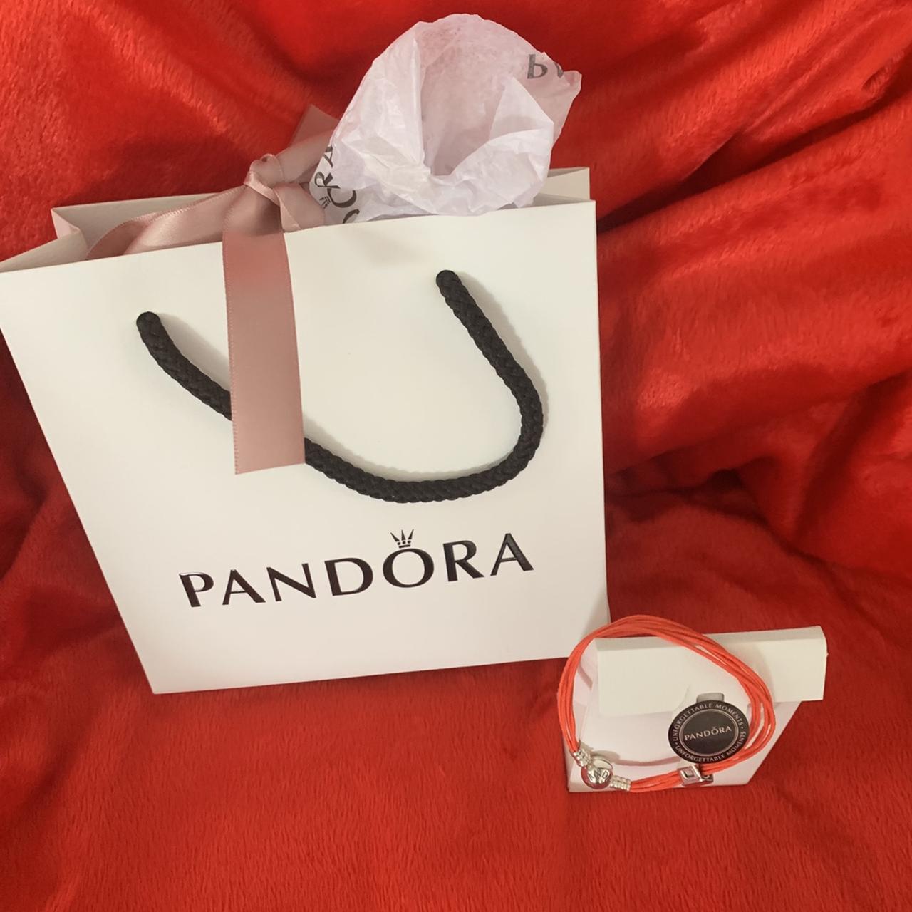 NEW Pandora Multistring Orange Bracelet with... - Depop