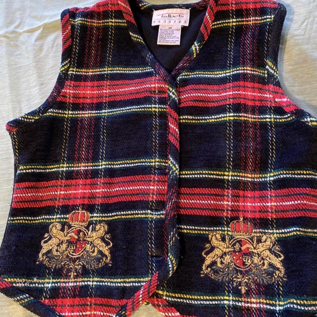 Talbots Women's Red and Black Waistcoats-vests | Depop