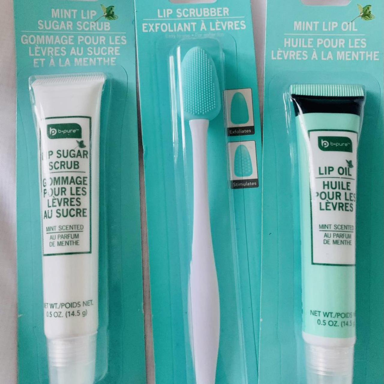 Trio of lip scrubber tool, sugar scrub and lip oil.... - Depop