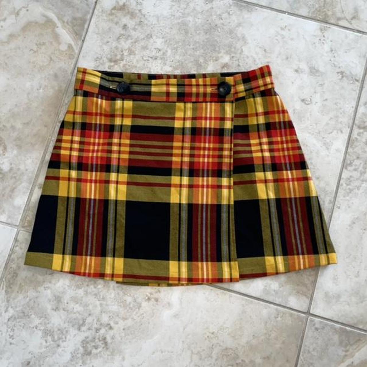 Yellow Plaid Mini Skirt gives very preppy vibes!... - Depop